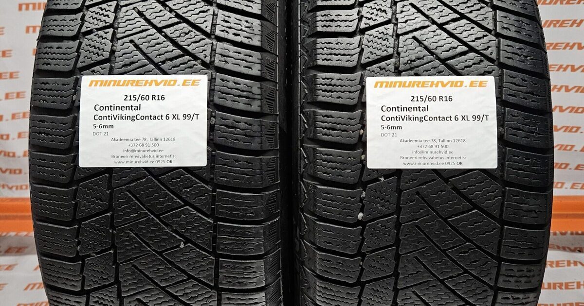 Used studless winter tire 215/60R16 Continental ContiVikingContact 6