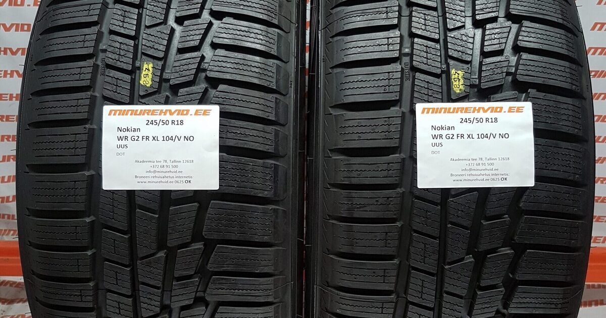 New studless winter tire 245/50R18 Nokian WR G2 FR XL 104/V NO