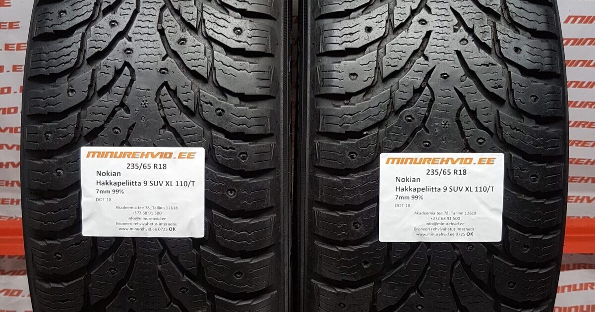 Used studded tire 235/65R18 Nokian Hakkapeliitta 9 SUV XL 110/T