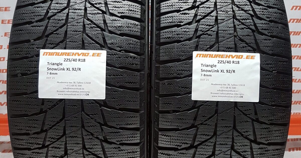 Naudota studless winter tire 225/40R18 Triangle SnowLink XL 92/R